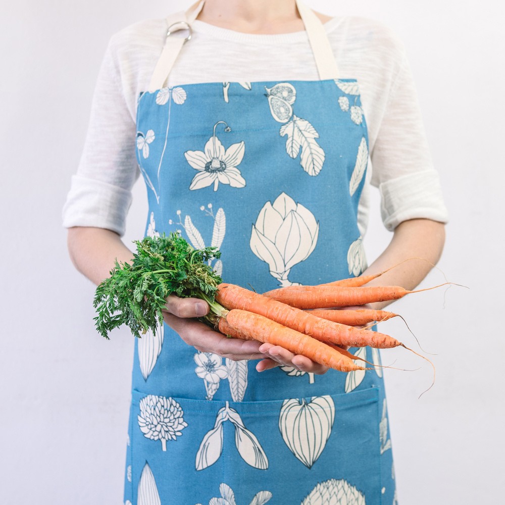 Botanical apron - leaf design with vibrant colours - Chalk & Moss